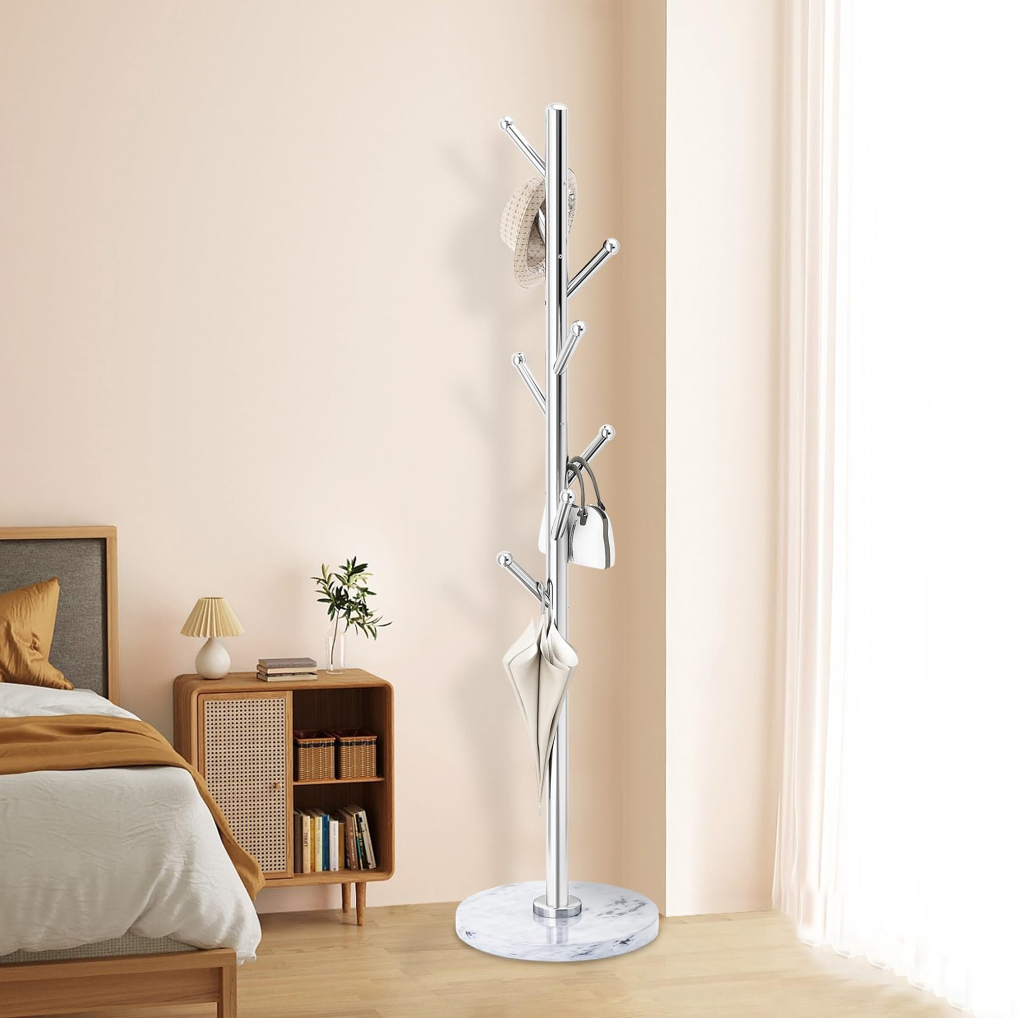 ONFRJFVR Freestanding stainless steel coat rack | Wayfair