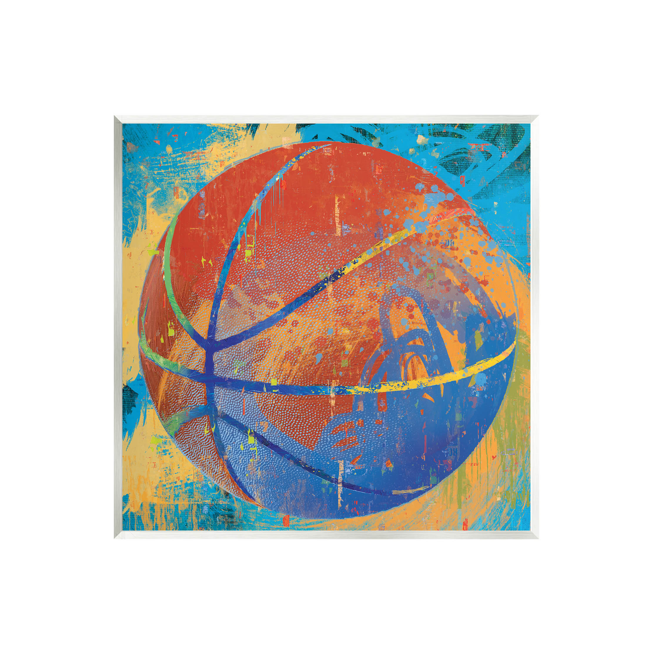 Stupell Industries Urban Splatter Sports Basketball Wall Plaque Art By ...