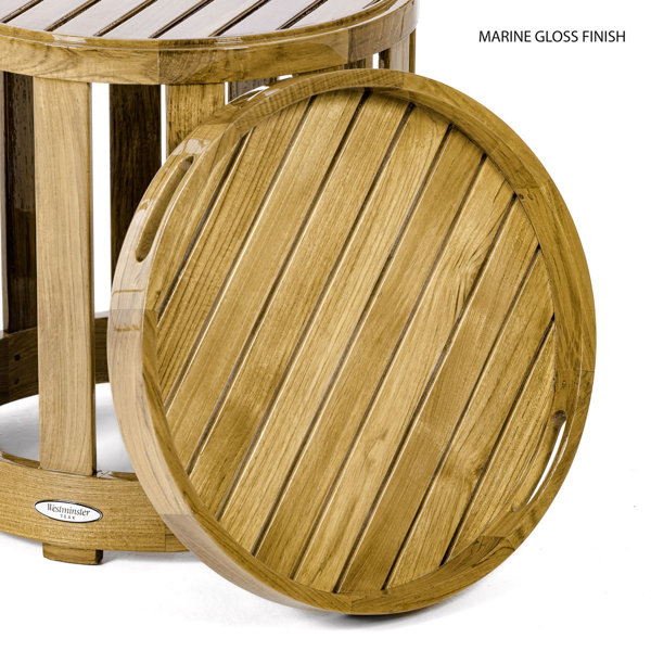 Westminster Teak Kafelonia Round Etagere Solid Wood Plant Table | Wayfair