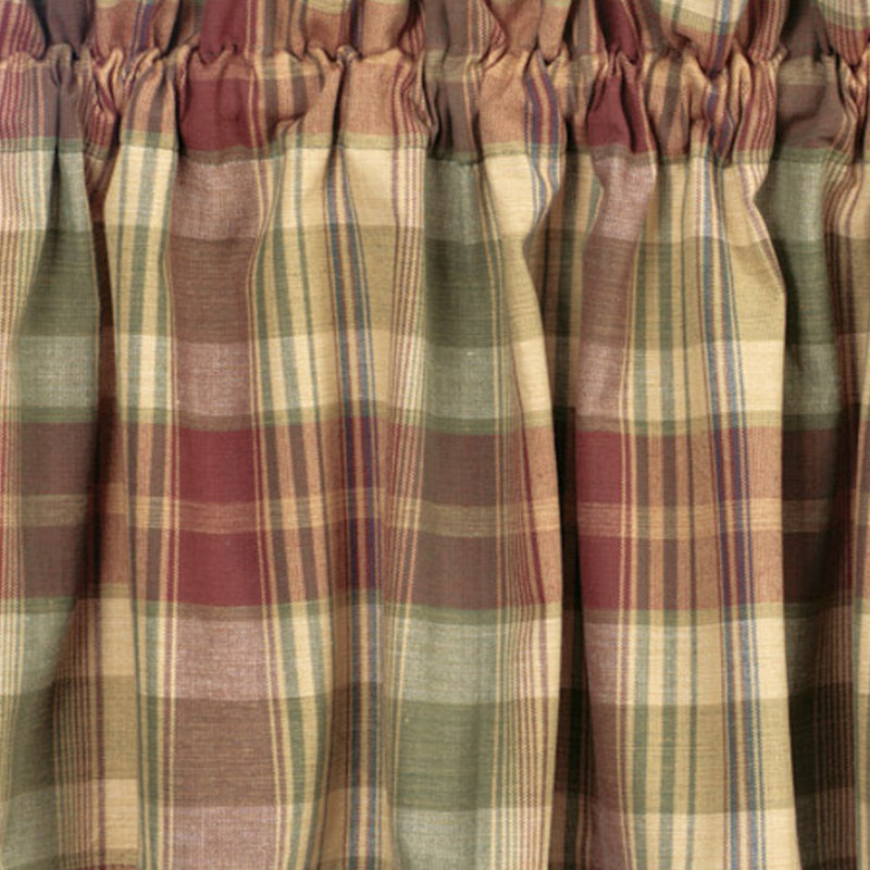 August Grove® Alcinia Plaid Cotton Tailored Window Valance in Red/Green ...