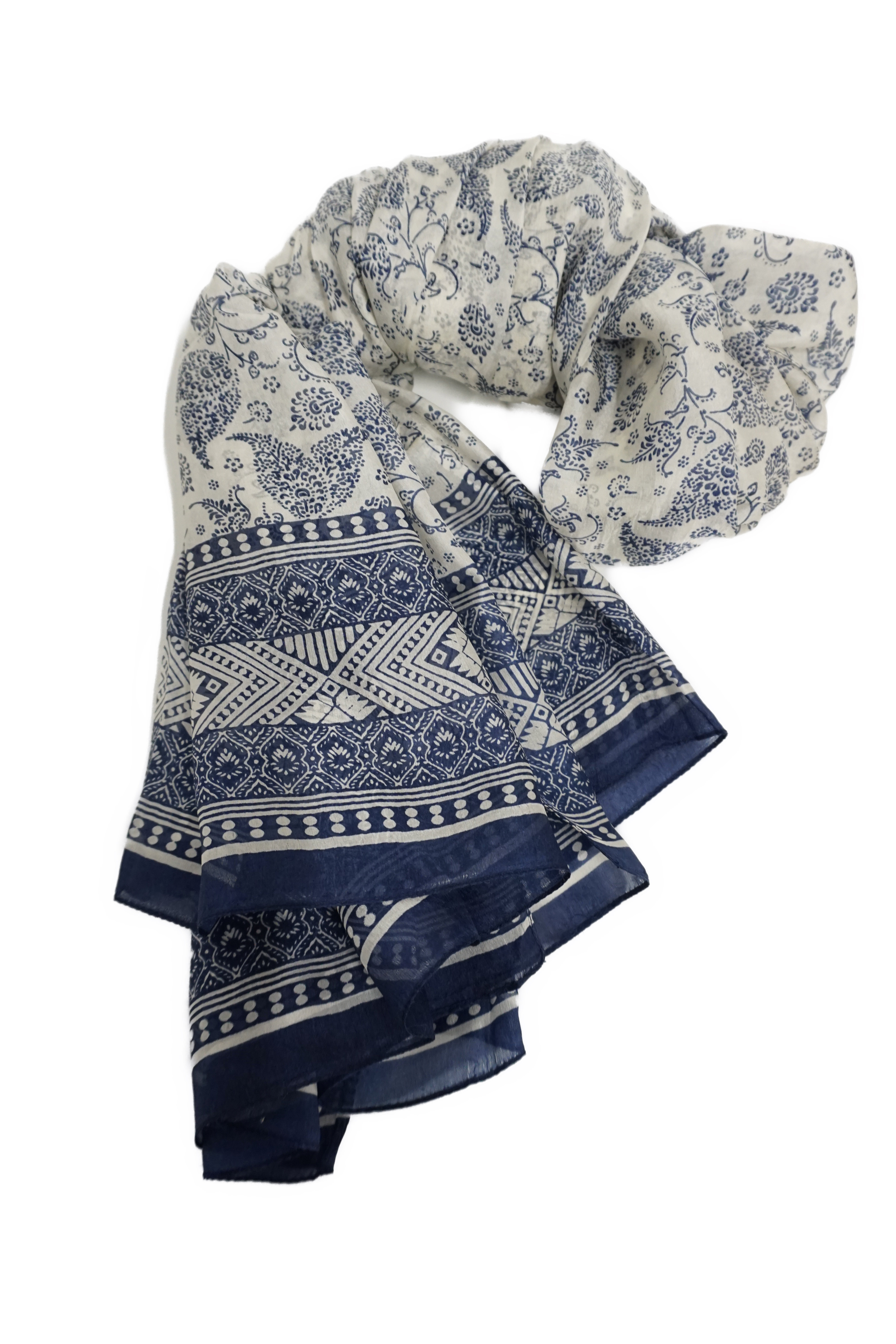 Home & Manor Hand Printed Indian 100% Silk Scarf, Wrap, Throw, Shawl ...