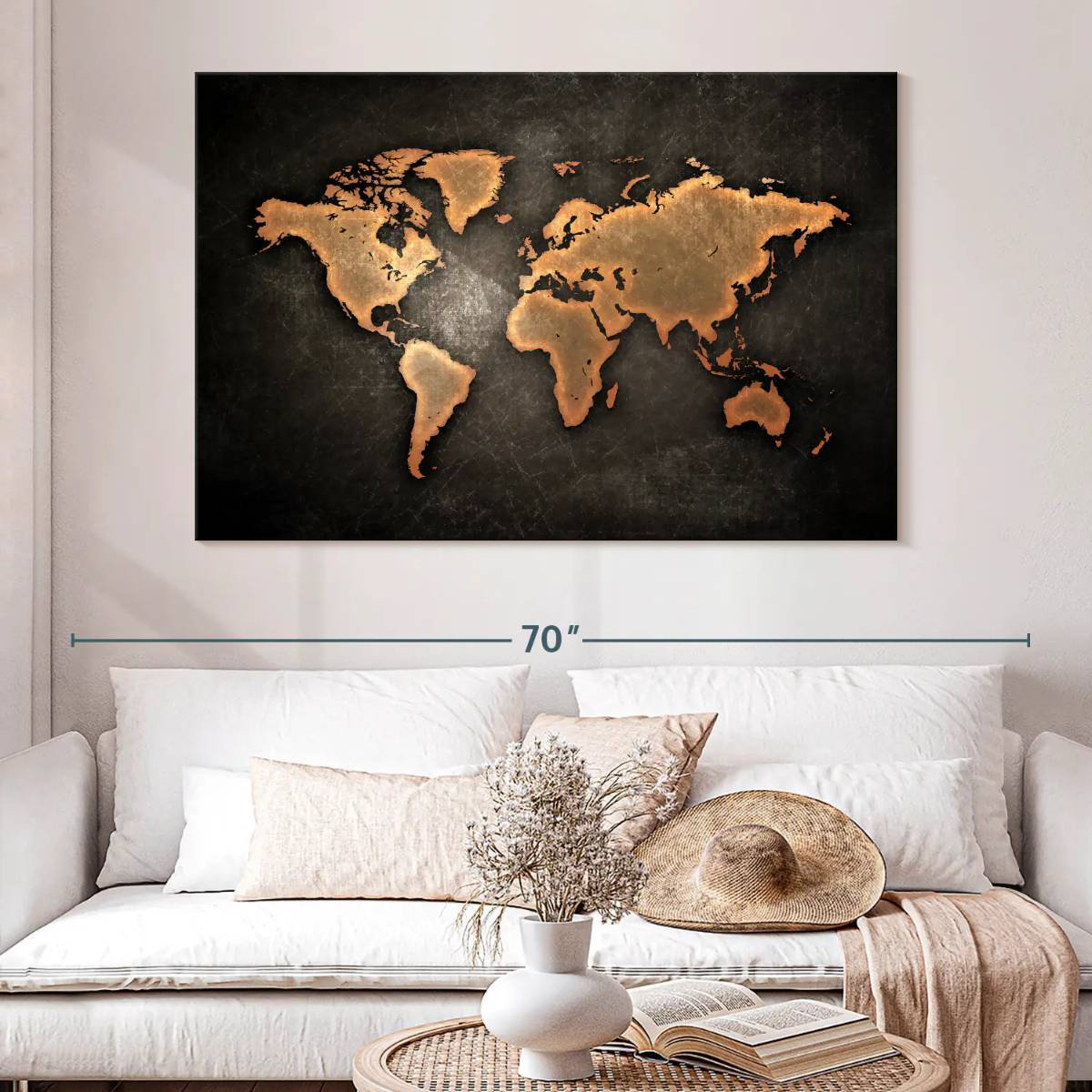 Breakwater Bay Aliaz Vintage Grunge World Map | Wayfair