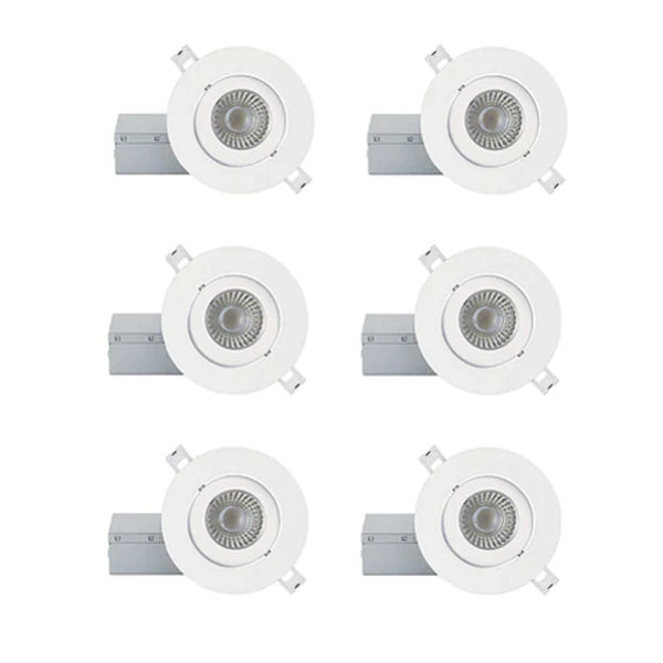 Strak LED Slim 4-Inch IntegratedDownlight With Gimbal 3000K (Warm White ...