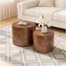 Ebern Designs Nesting Coffee Table Set of 2, Modern Round Coffee Table ...