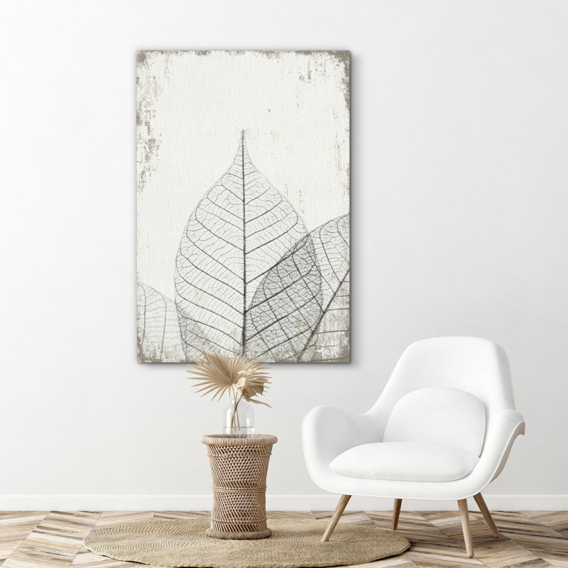 IDEA4WALL " Translucent Leaves II " Plant Vein Rustic Large Framed ...
