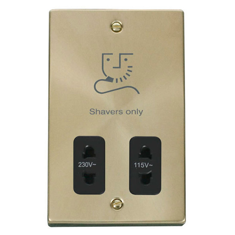 Astoria Grand Satin Brass Shaver Socket 115v/230v | Wayfair.co.uk