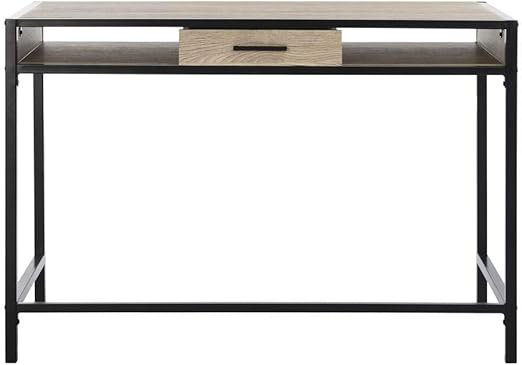 Inbox Zero Home Office Alan Modern Black 1-Shelf Desk With Drawer | Wayfair