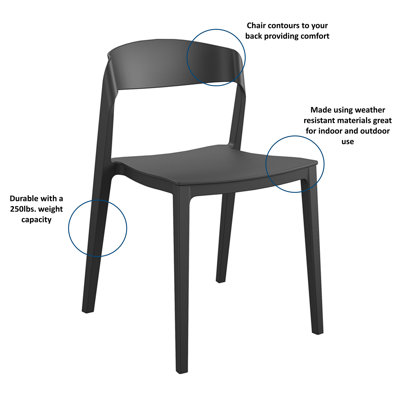 COSCO Outdoor/Indoor Stacking Resin Chair with Ribbon Back & Reviews ...