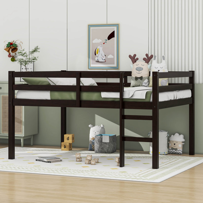 Cosmic Full Size Low Loft Bed With Ladde | Wayfair