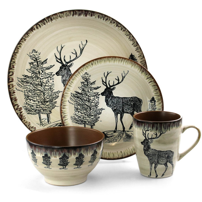 Millwood Pines Bryon Stoneware Dinnerware Set - Service for 4 & Reviews ...