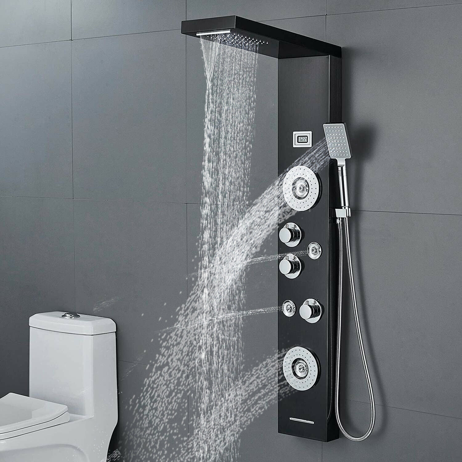 Augusts Wall Mounted 47.5" Shower Panel with Fixed Shower Head | Wayfair