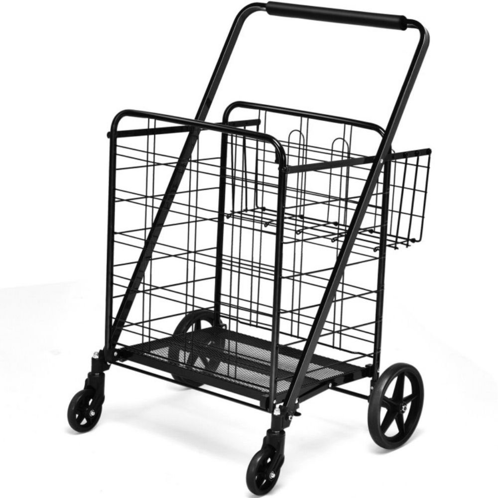 Spiritual Realm Heavy Duty Folding Utility Shopping Double Cart | Wayfair