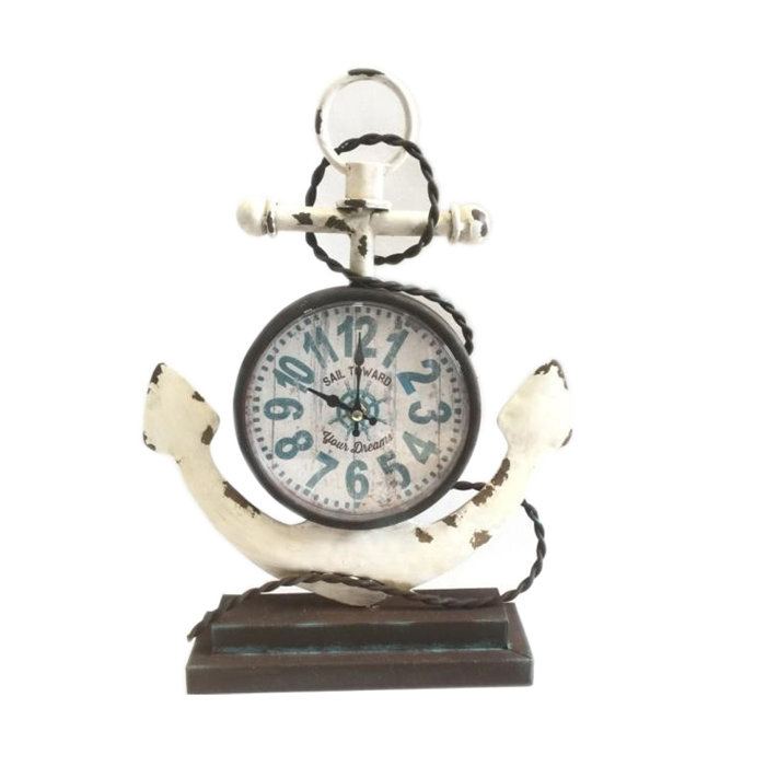 Breakwater Bay Coastal Analog Metal Quartz Movement / Crystal Tabletop ...