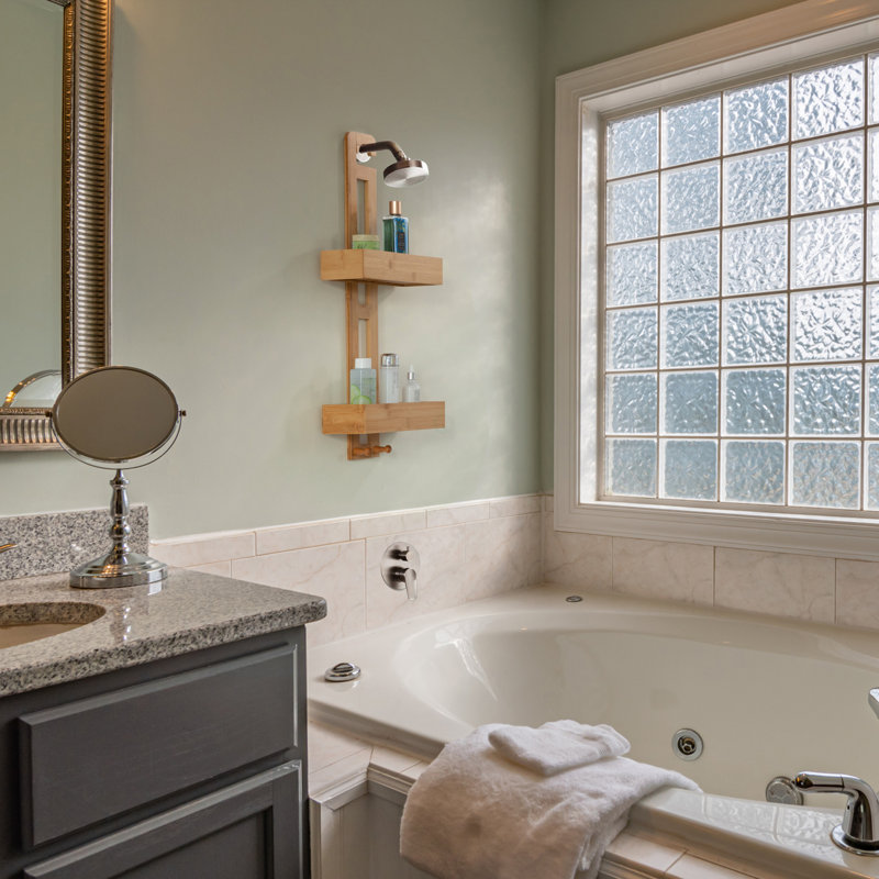 Rebrilliant Drakos Hanging Bamboo Shower Caddy | Wayfair