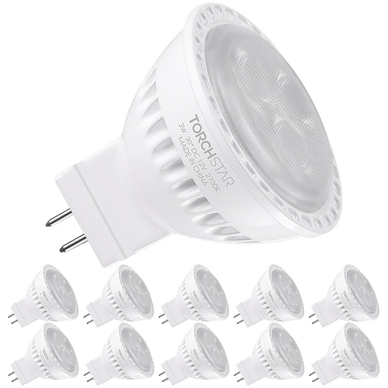 TORCHSTAR MR11 LED 3W Light Bulb Non-Dimmable 2700K Warm White GU4/Bi ...