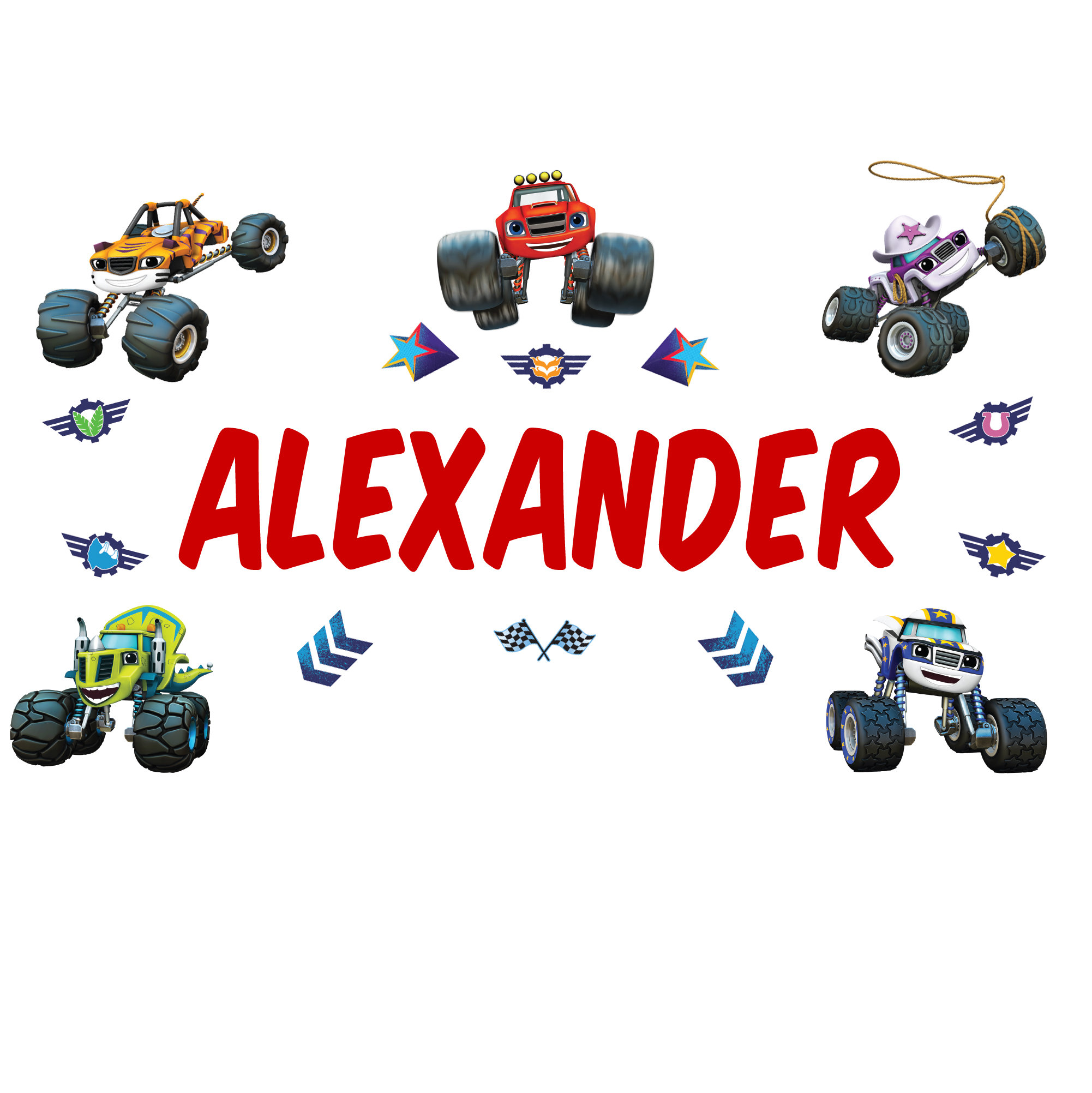 Oliver's Labels Premium Personalized Life-Sized Wall Decal - Blaze and ...