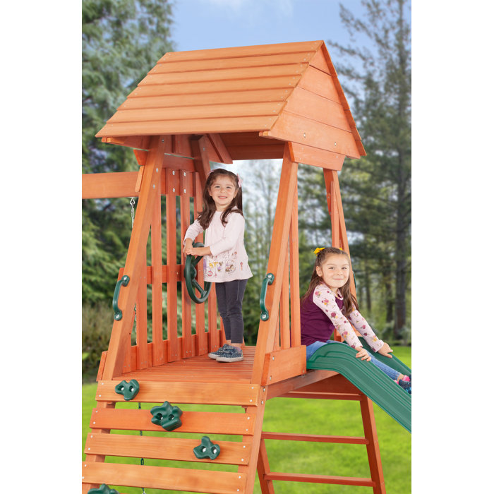 CreativeCedarDesigns Chalet Complete Wooden Swing Set & Reviews | Wayfair