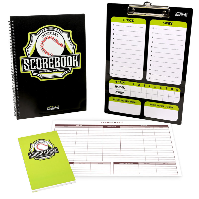 Excello Global Products Xcello Sports Baseball Scorebook Kit with ...