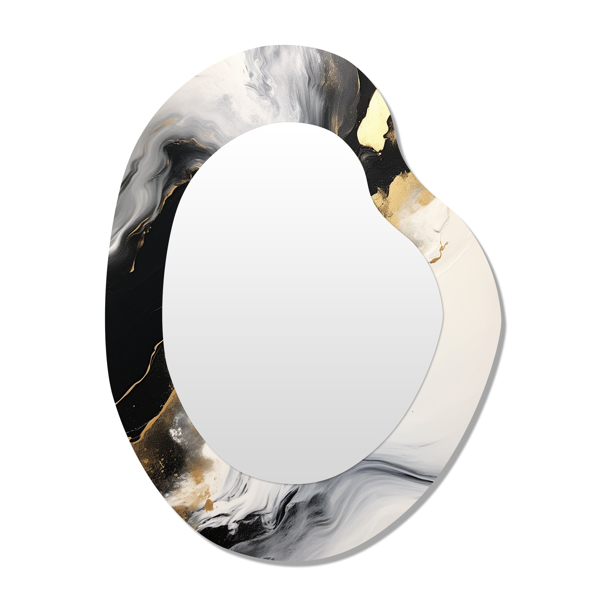 East Urban Home Lavada - Abstract Asymmetrical Modern Large Wall Mirror ...