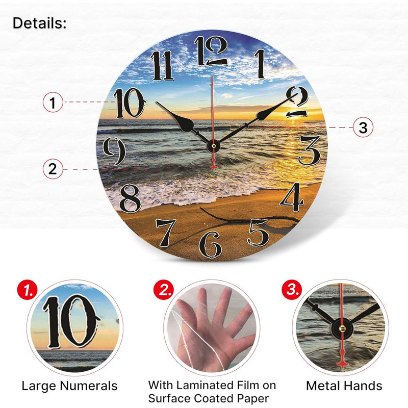 Highland Dunes Ameeran Manufactured Wood Wall Clock | Wayfair