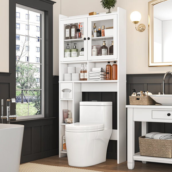 Lark Manor™ Over The Toilet Storage Cabinet With Clear Doors, Above ...