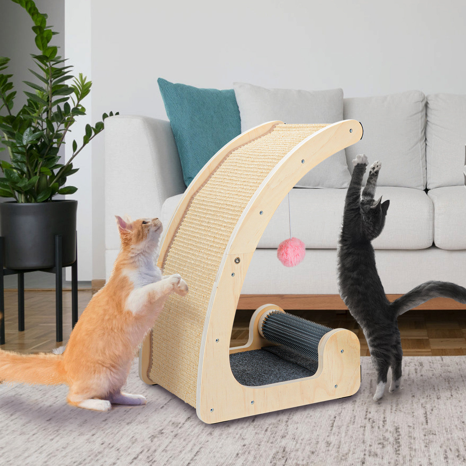 Tucker Murphy Pet™ Cat Scratcher, Sisal Cat Scratch Pad, Curved Cat ...