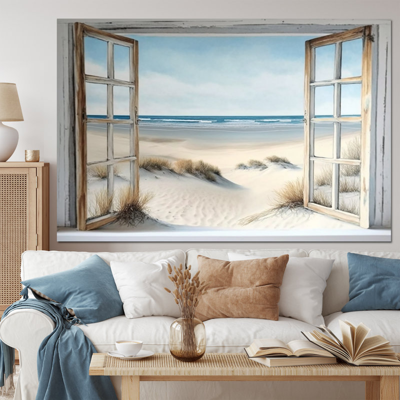 Dovecove Window To The Beach II - Beach Canvas Wall Art | Wayfair