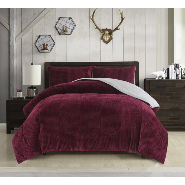 Spirit Linen Mountain Ridge Sweater Knit Microfiber 3 Piece Comforter ...