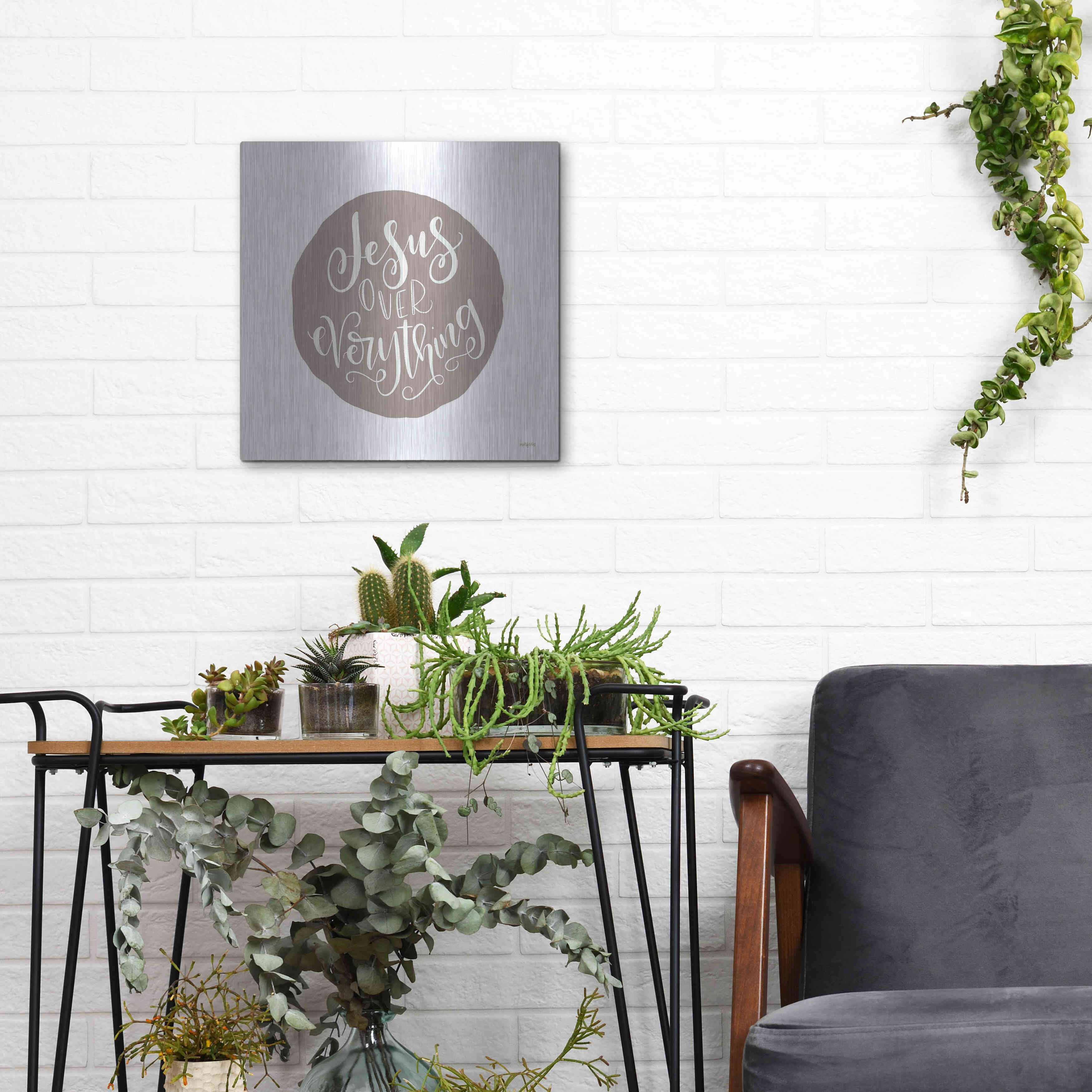 Trinx 'Jesus Over EverytArting' by Imperfect Dust, Metal Wall Art | Wayfair