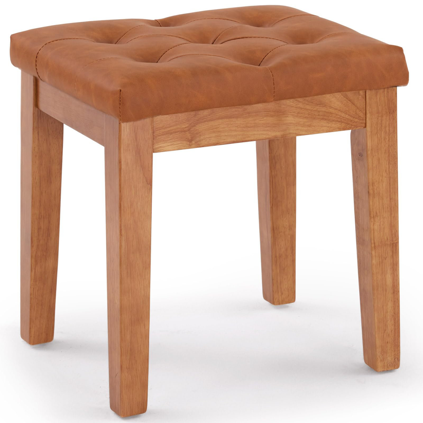 Ophelia & Co. Upholstered Ottoman Stool With Padded Seat, Tufted Vanity ...