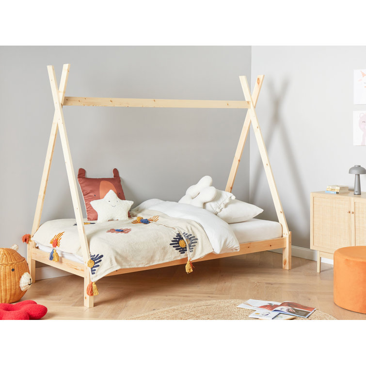 Beliani Wooden Kids Teepee Bed EU Single Size White DEVAY | Wayfair.co.uk