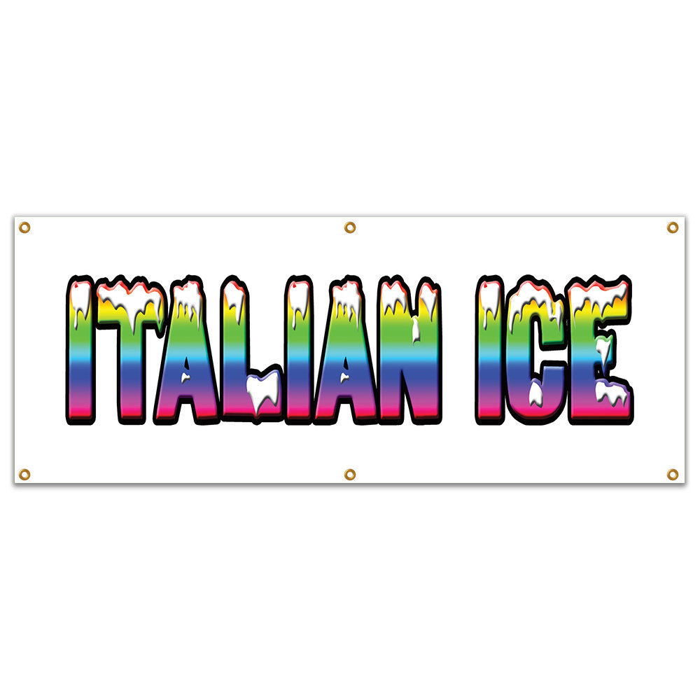 SignMission Italian Ice Banner Heavy Duty 13 Oz Vinyl With Grommets ...