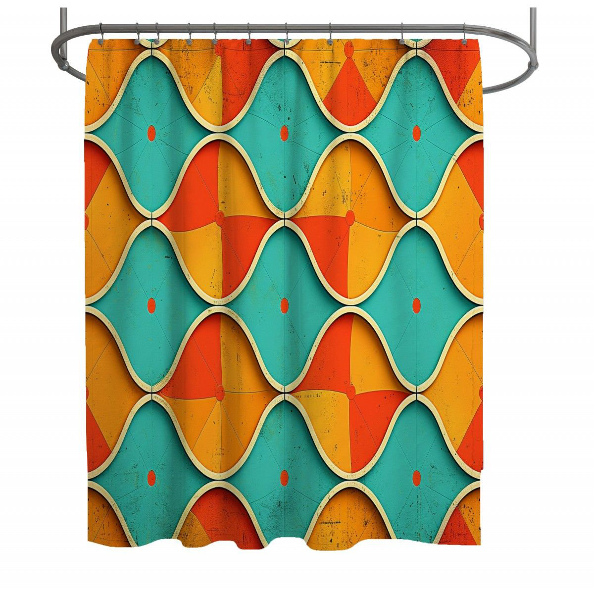 Visiondecor Geometric Shapes Shower Curtain Art Bathroom Decor Wayfair