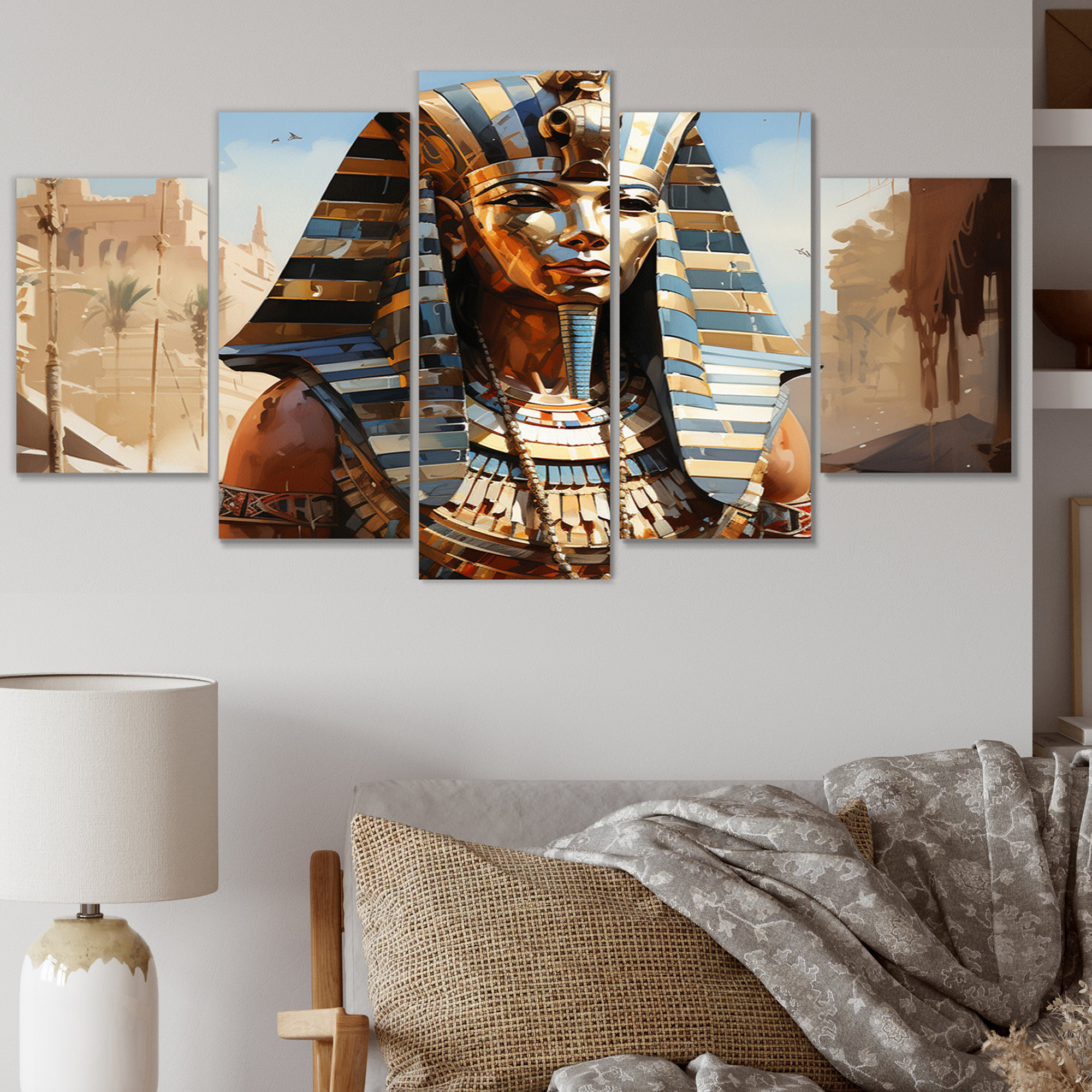 Union Rustic Egypt Ancient Echoes - Egypt Canvas Wall Art - 5 Panels ...