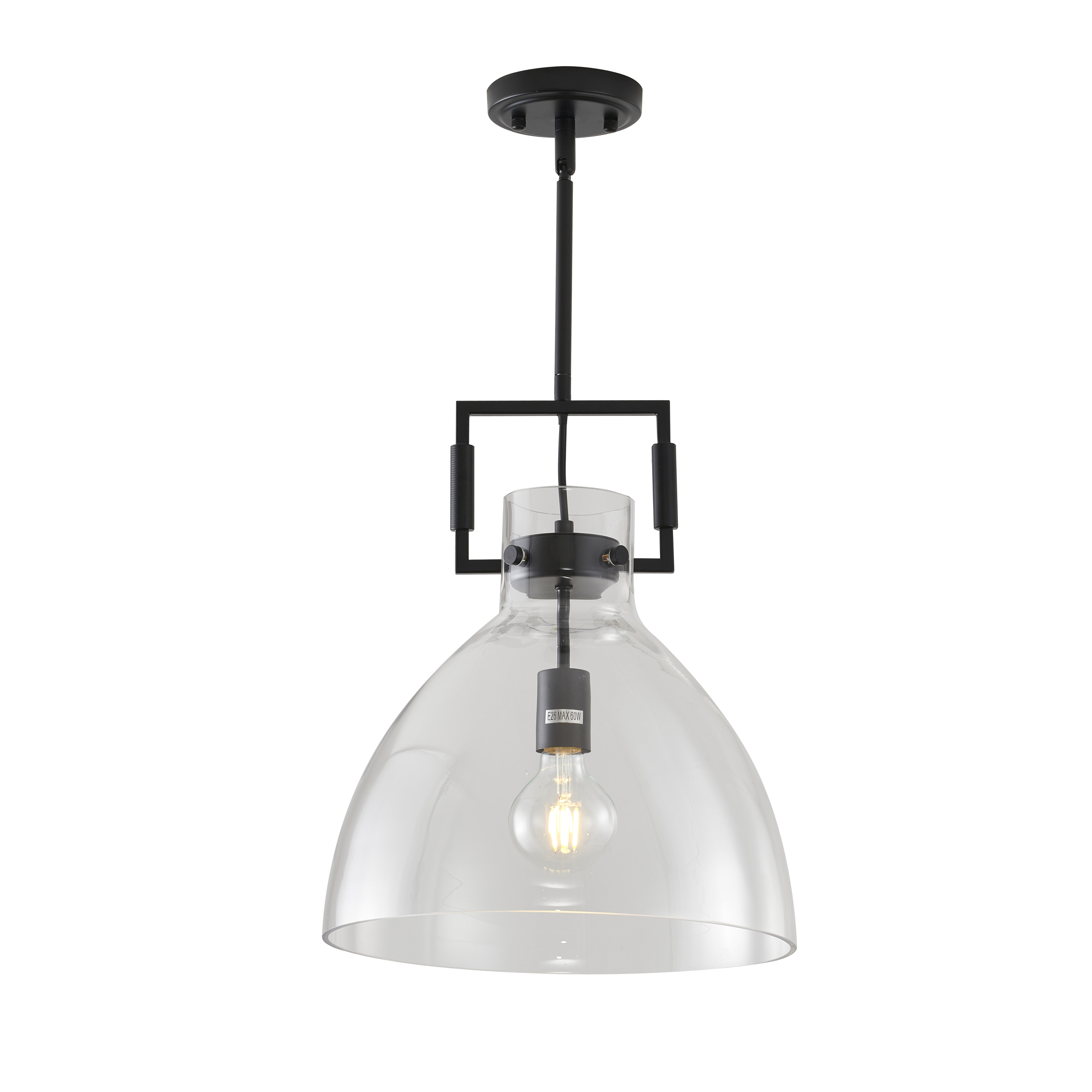 Longshore Tides 1-Light Single Bell Pendant With A Clear Glass Shade ...