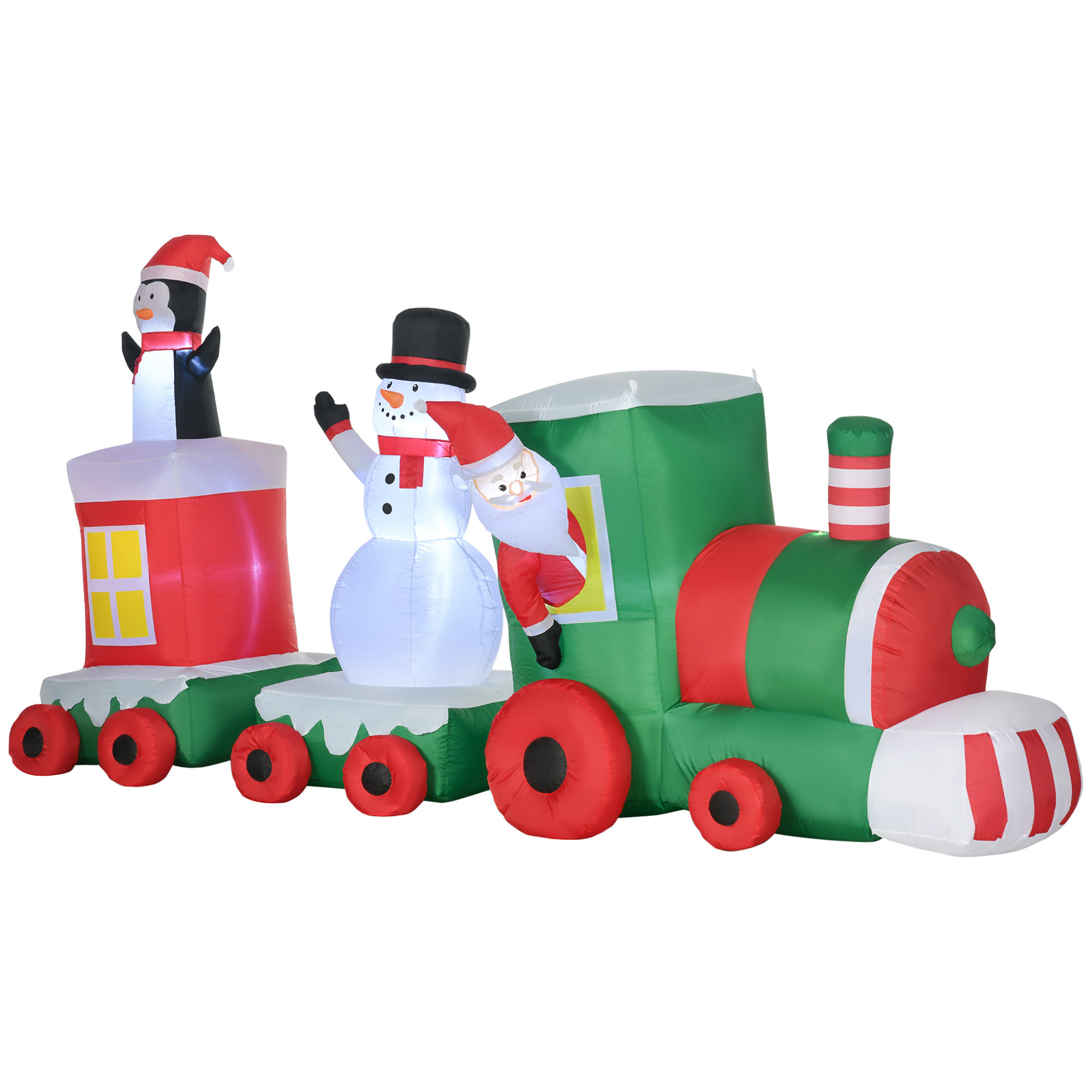 The Holiday Aisle® Outdoor Decorations Holiday Train Inflatables | Wayfair