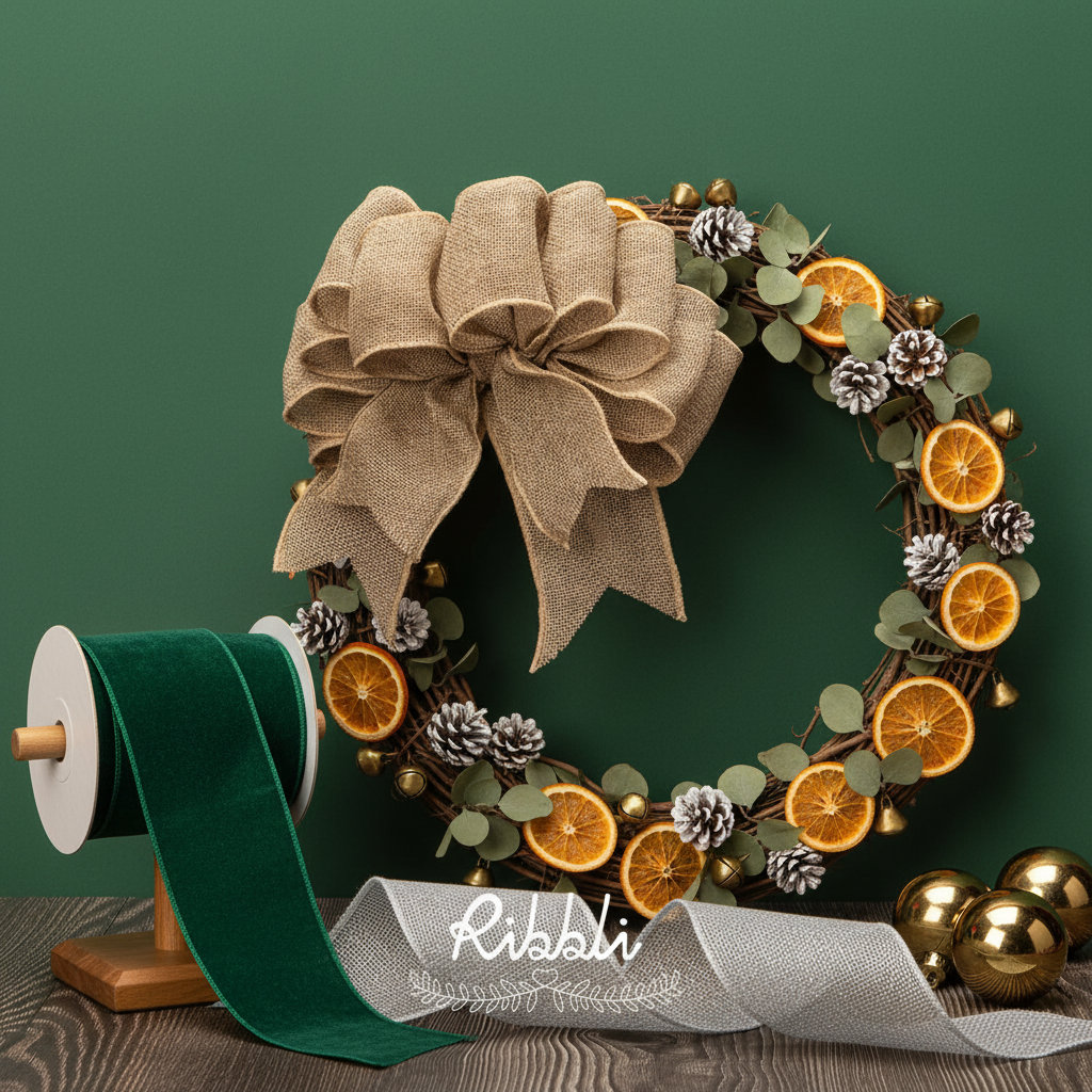 The Holiday Aisle® High-Quality Burlap Wired Ribbon & Solid Edge Wire ...