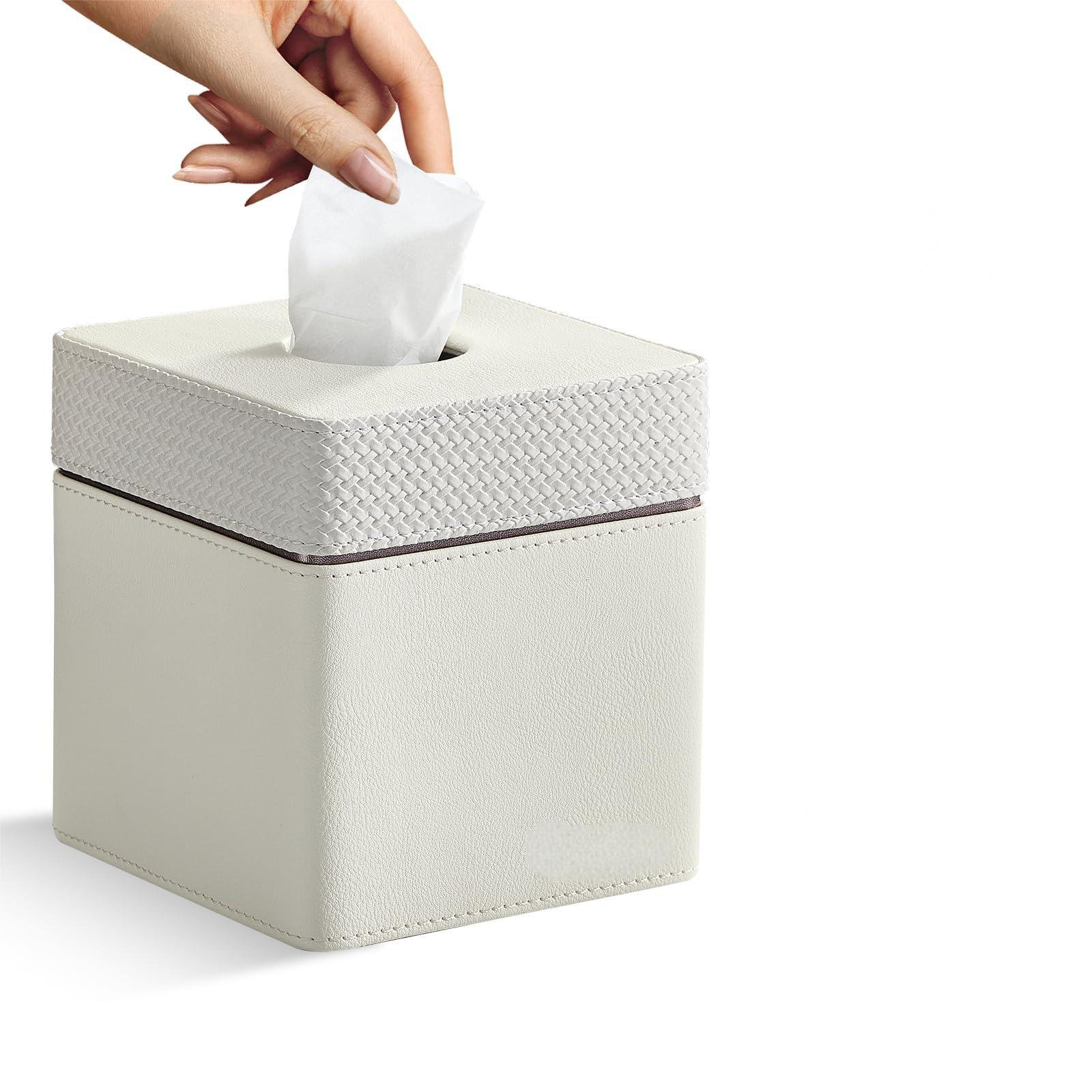 Latitude Run® Tissue Box Holder Cover, Modern PU Leather Square ...