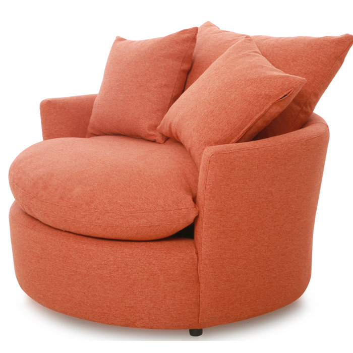 Creative Living Upholstered Swivel Barrel Chair & Reviews | Wayfair