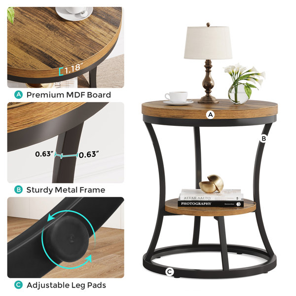 Williston Forge Judyne End Table, Round Side Table & Reviews | Wayfair