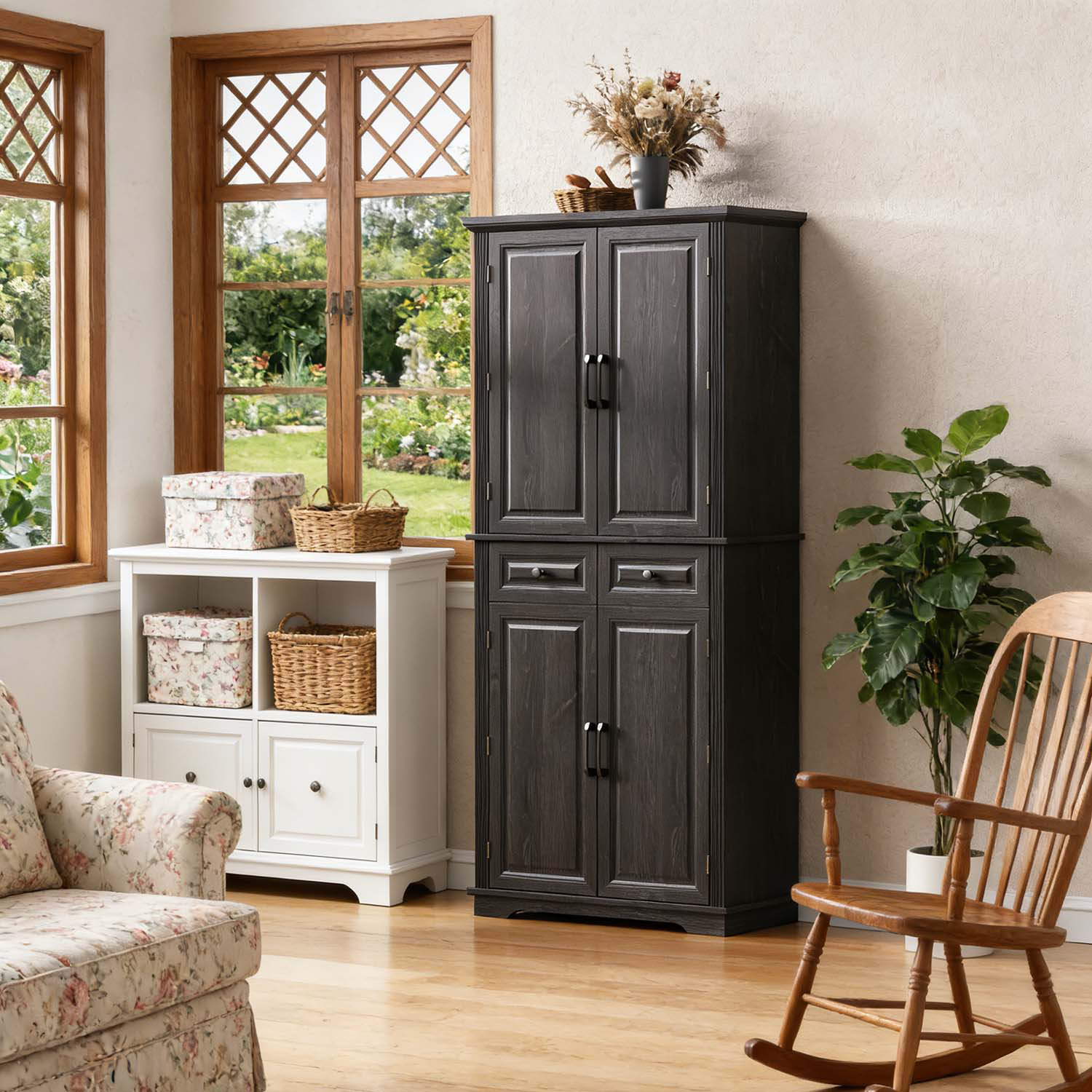 Latitude Run® Tall Kitchen Pantry Cabinet - Wayfair Canada