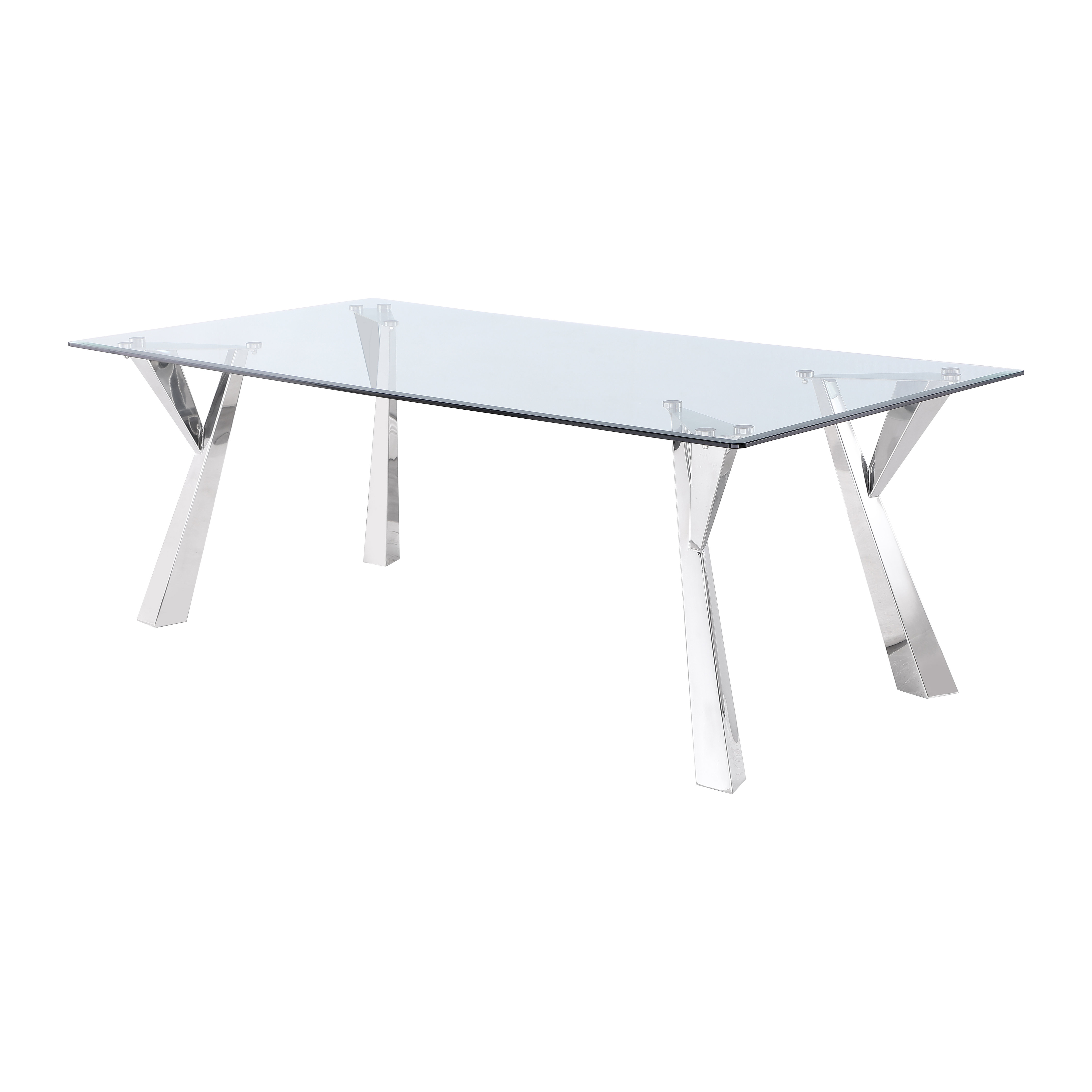 Ivy Bronx Kanard Rectangular Dining Table with Glass Top in Clear and ...