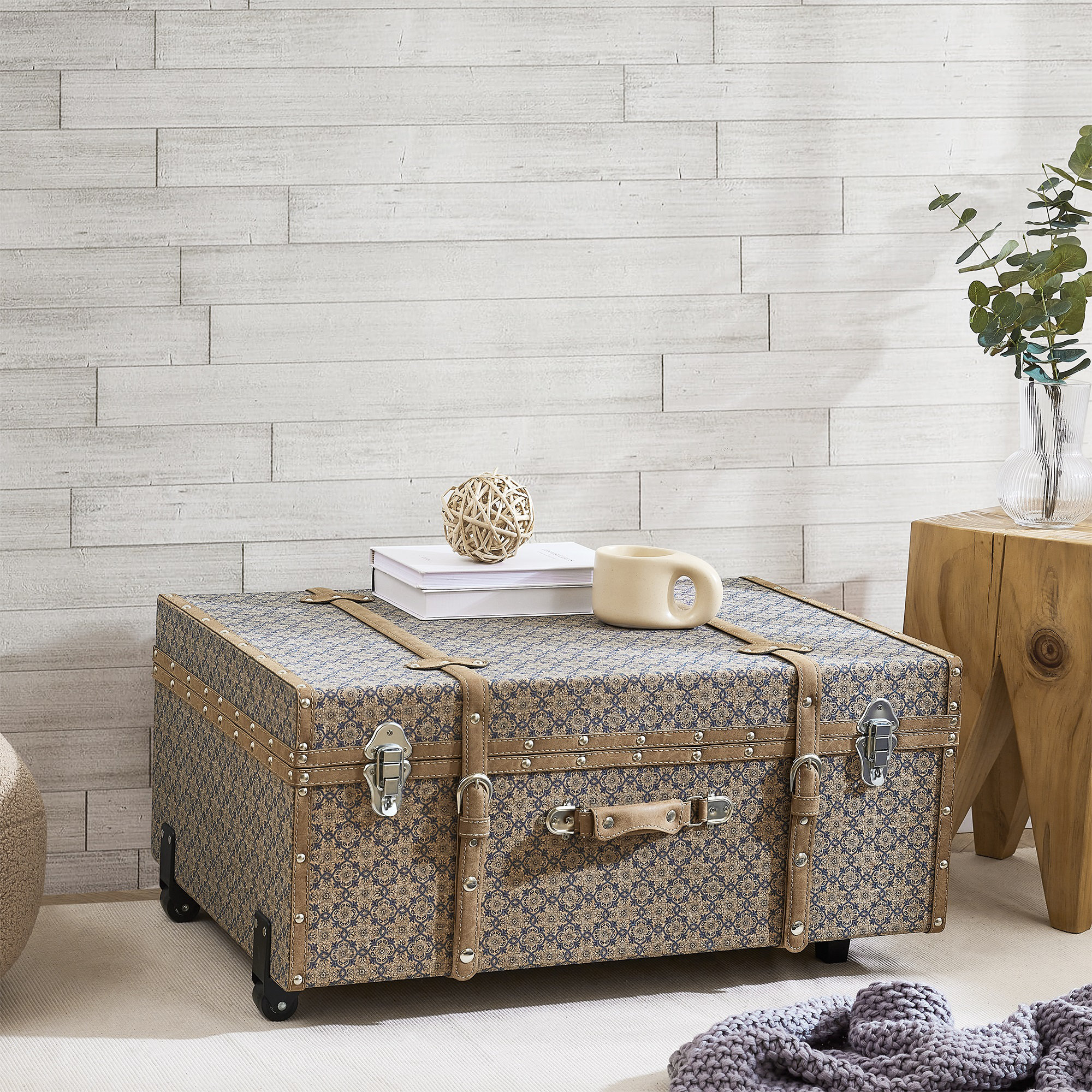 DormCo Texture Brand Trunk - Mosaic Navy - Wayfair Canada