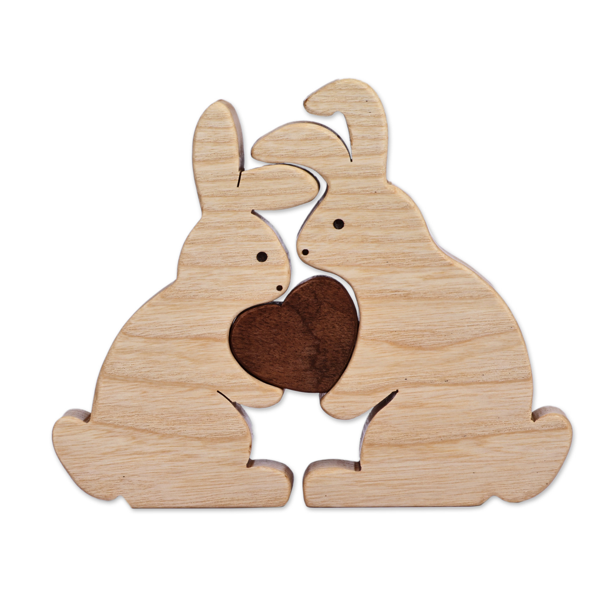 Gracie Oaks Handmade Hopping Love Wood Sculpture (3 Pieces) | Wayfair