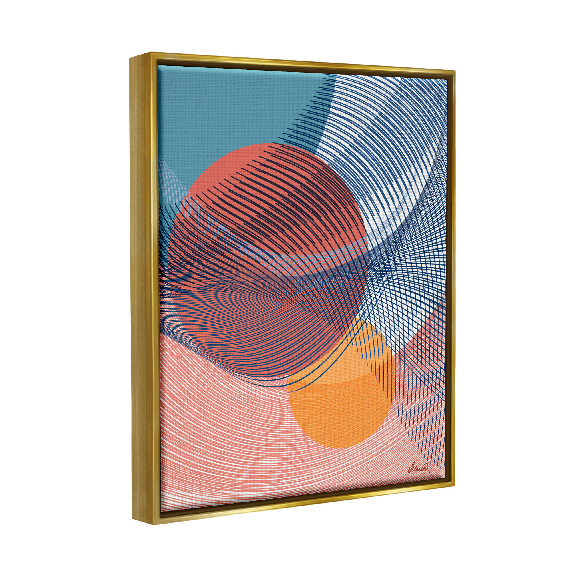 Wrought Studio™ Patterned Circular Shapes Framed Floater Canvas Wall ...