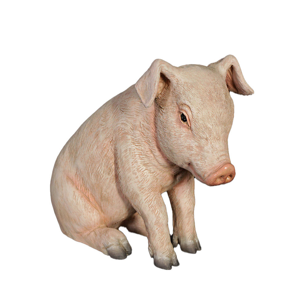 Rosalind Wheeler Tehama New Born Pig Sitting Life Size Figurine ...