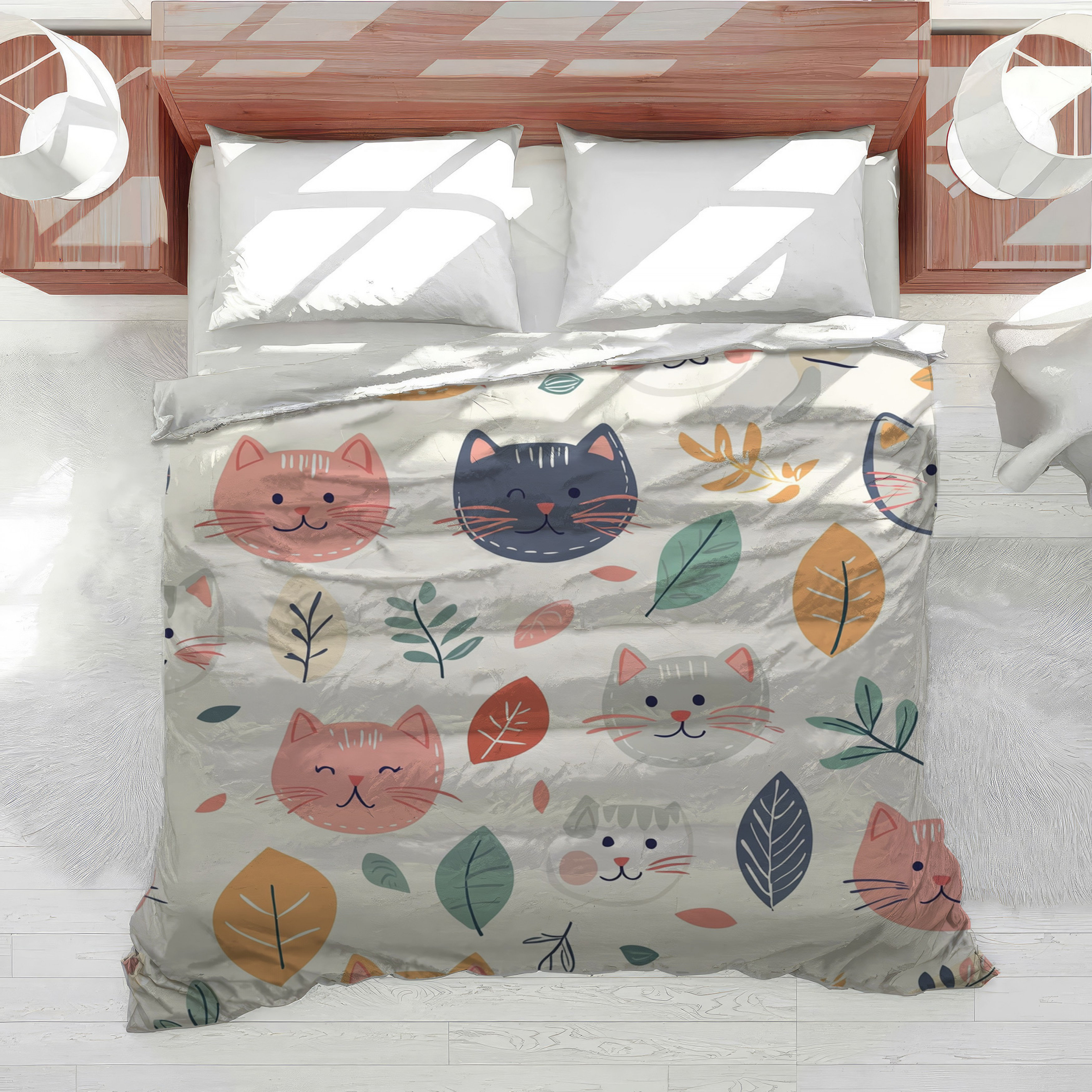 VisionDecor Cats Bedding Animal Comforter Cottage | Wayfair