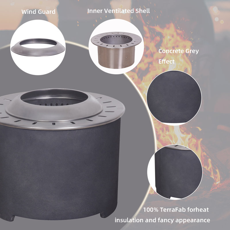 Latitude Run® Outdoor Wood-Burning Smokeless Fire Pit | Wayfair