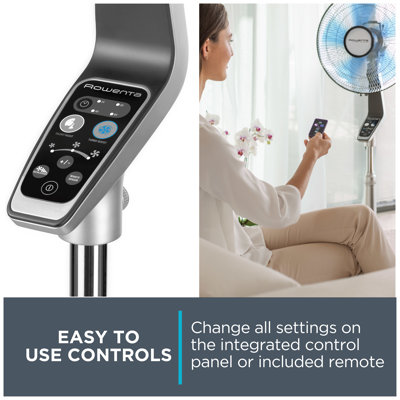 Rowenta Turbo Silence Extreme Stand Fan With 5 Speeds, Oscillating ...