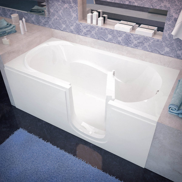 Therapeutic Tubs Ashton 59.6'' x 30'' Walk-in Soaking Acrylic Bathtub ...